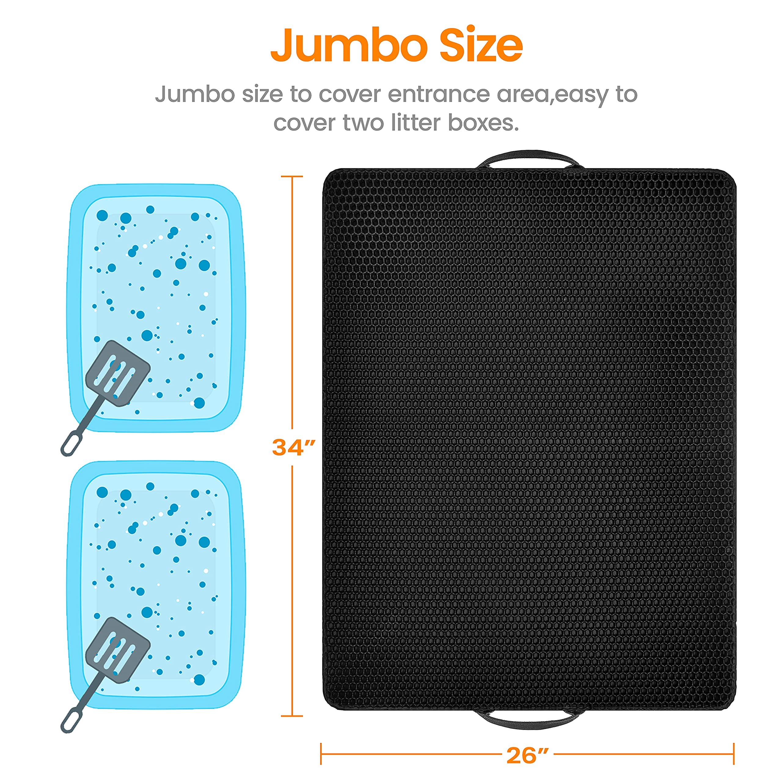 EVA Cat Litter Trapping Mat Jumbo (34" x 26")丨Cat Litter Mat Kitty Lit ...
