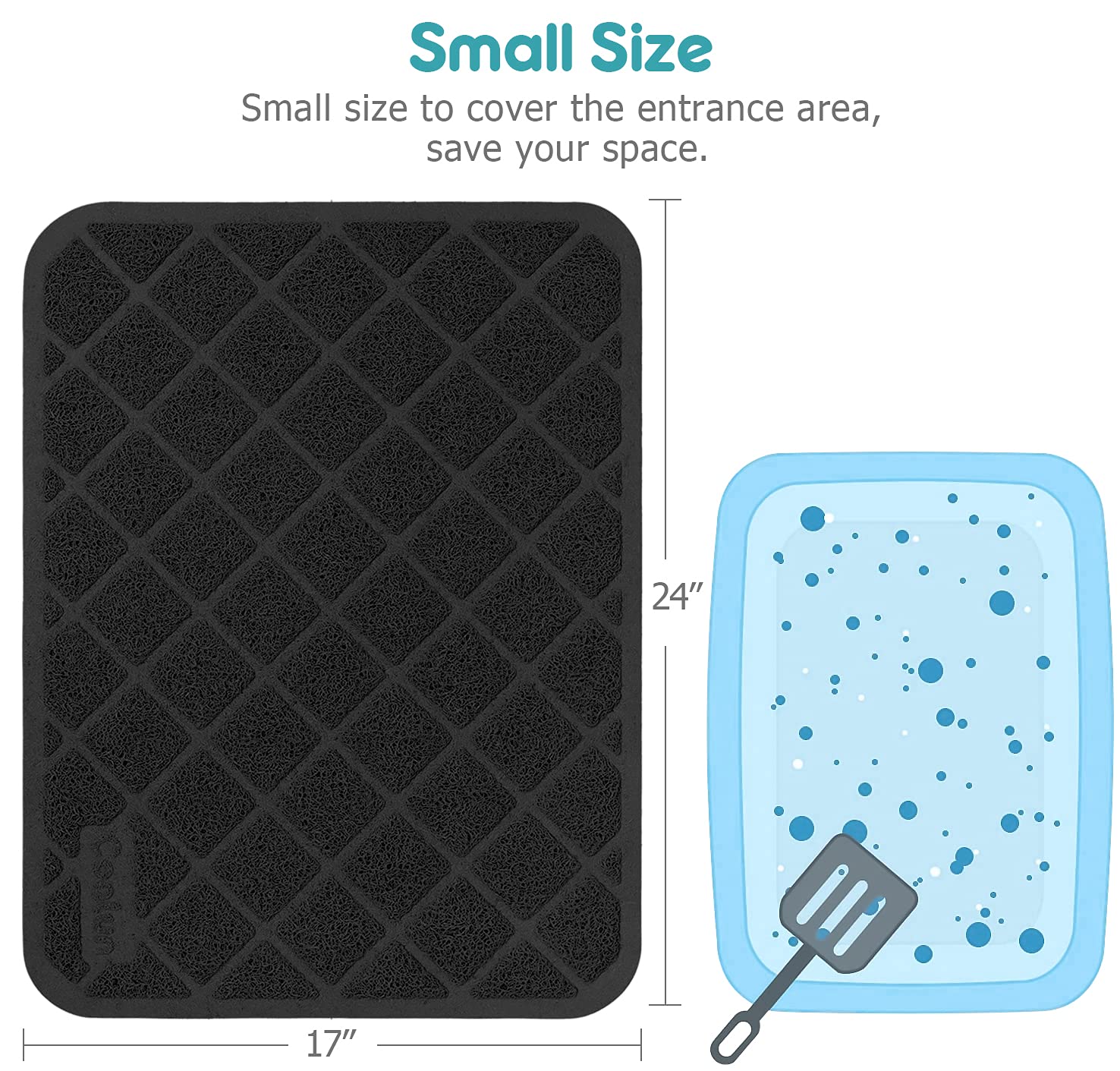 Cat Litter Mat PVC Small (24" x 17")丨Cat Litter Mat Kitty Litter Trapp ...
